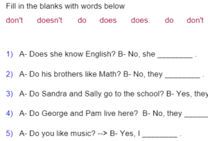 Simple Present Tense - Yes No Questions - Short Answers Exercise ...